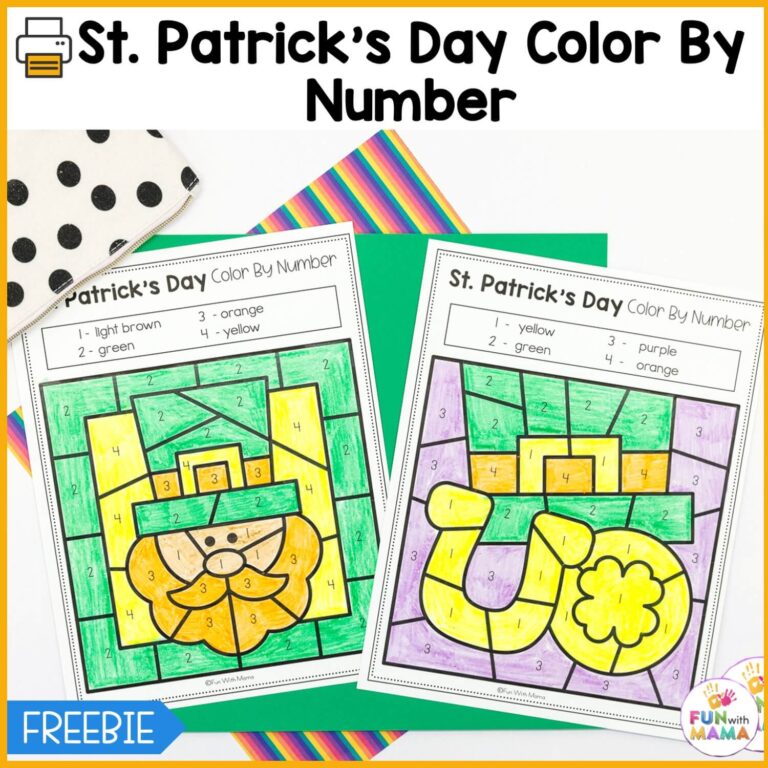 St. Patrick's Day Color By Number - Fun with Mama