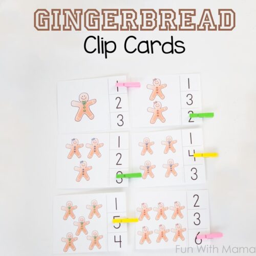 Gingerbread Clip Cards - Fun with Mama