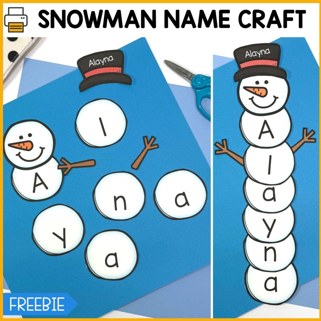 Editable Snowman Name Craft - Fun with Mama