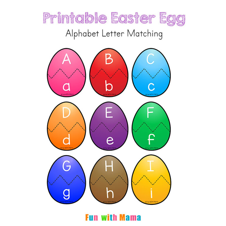 Easter Alphabet Letter Match Activity for Preschoolers - Fun with Mama