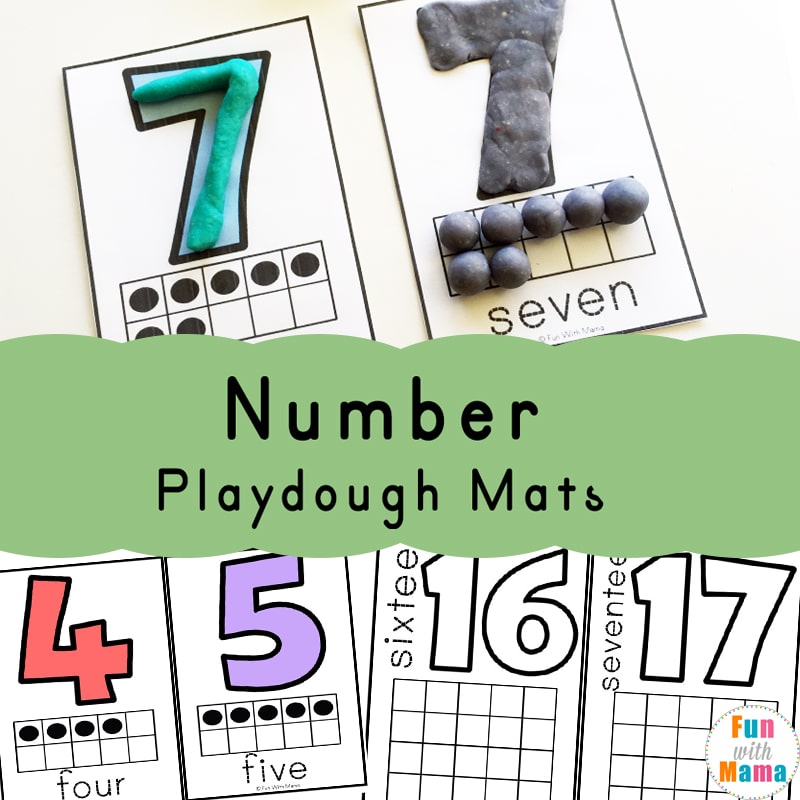 Number Playdough Mats - Fun with Mama