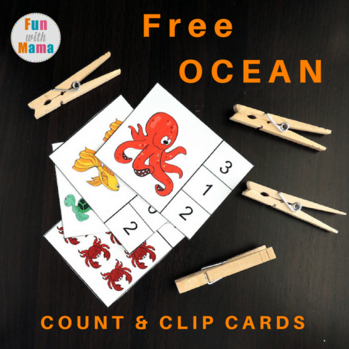 Commotion In The Ocean: Count and Clip Cards - Fun with Mama