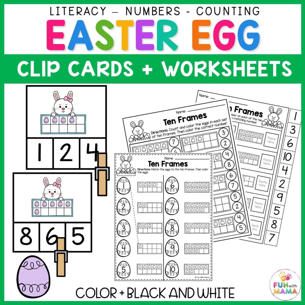 Easter Count and Clip Cards - Fun with Mama